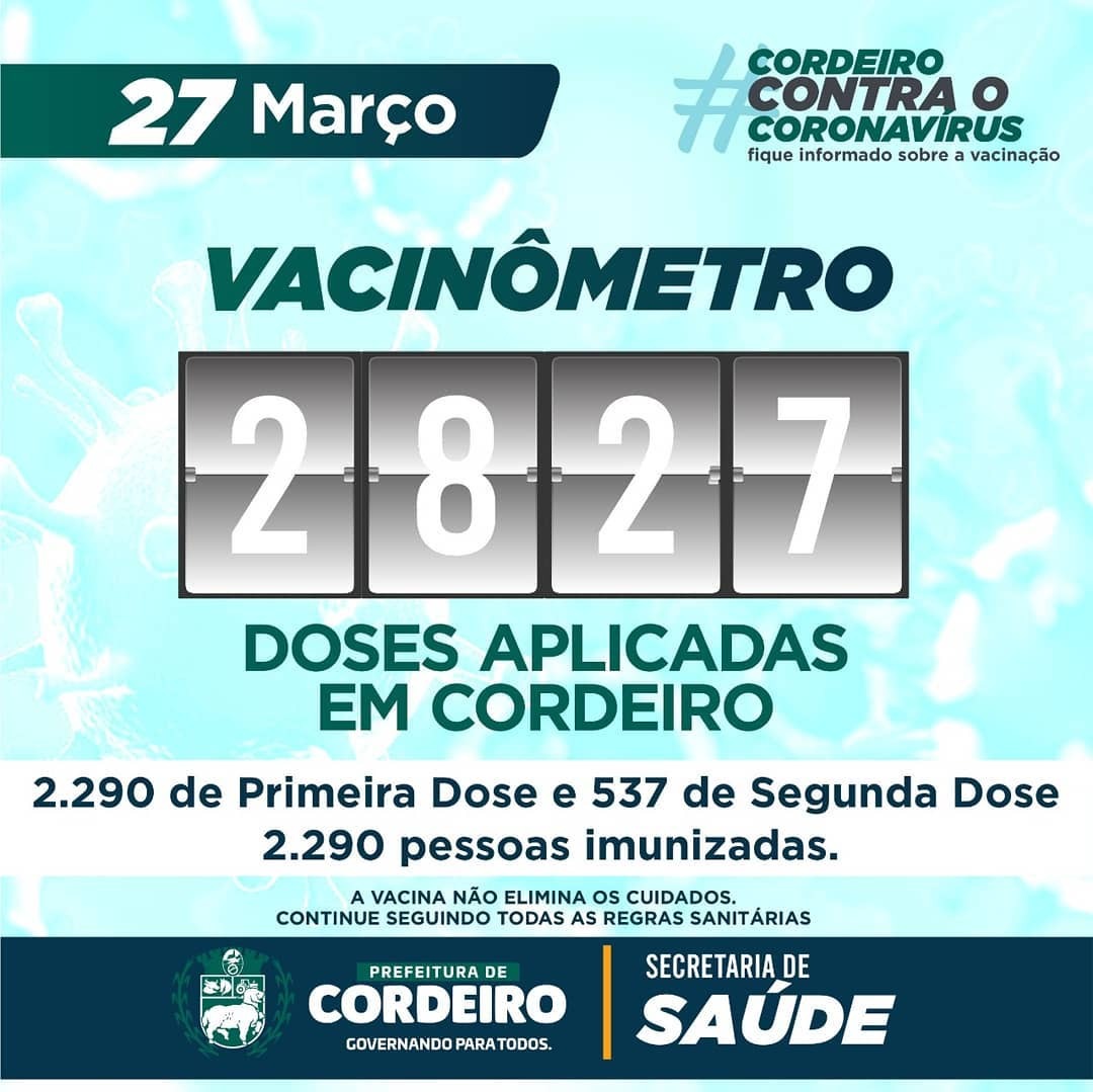vacinação contra a COVID-19 segue a todo vapor em Cordeiro. Veja como ... vacinação contra a COVID-19 segue a todo vapor em Cordeiro. Veja como ...